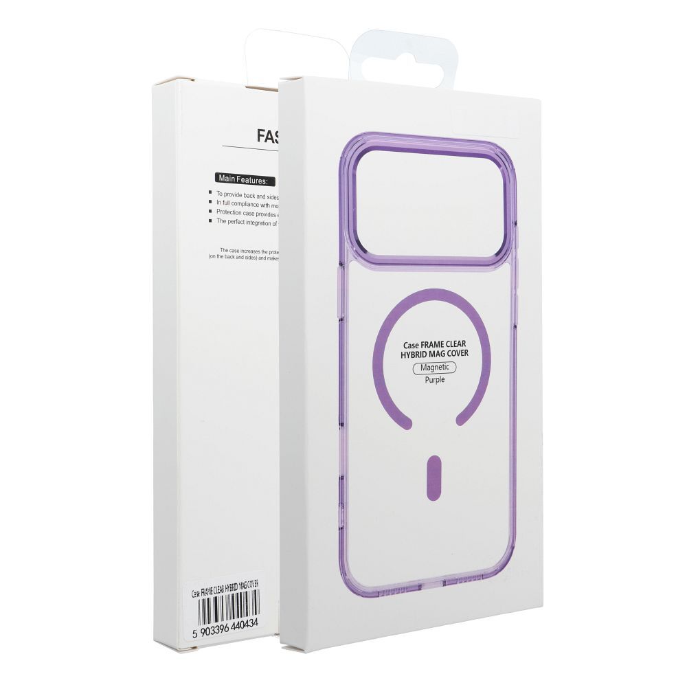 Kryt Case Frame Clear Hybrid Mag Cover s MagSafe iPhone 17 Purple